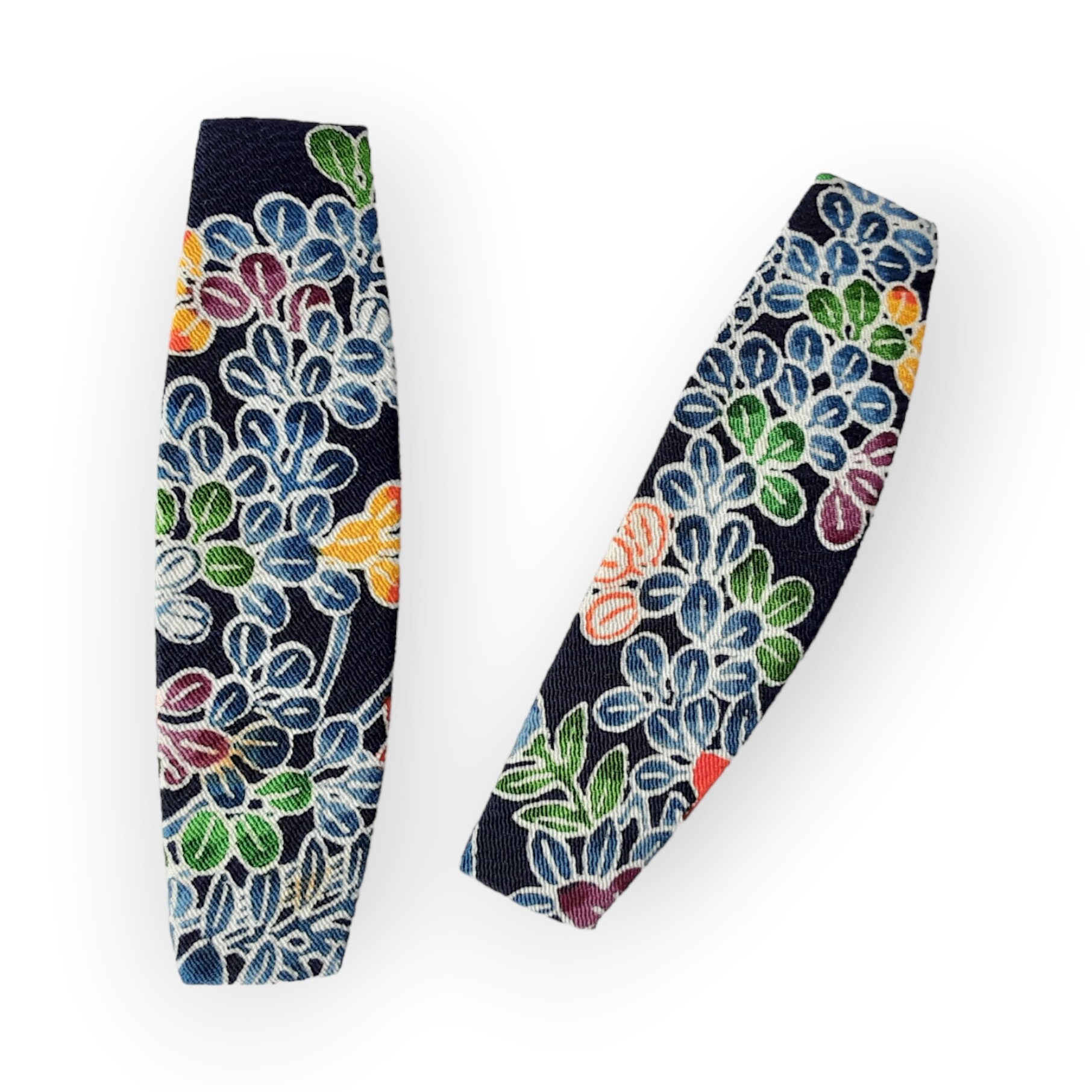 Japanese Silk Hair Clip in Shades of Blue. Pretty Floral Barrettes Made ...