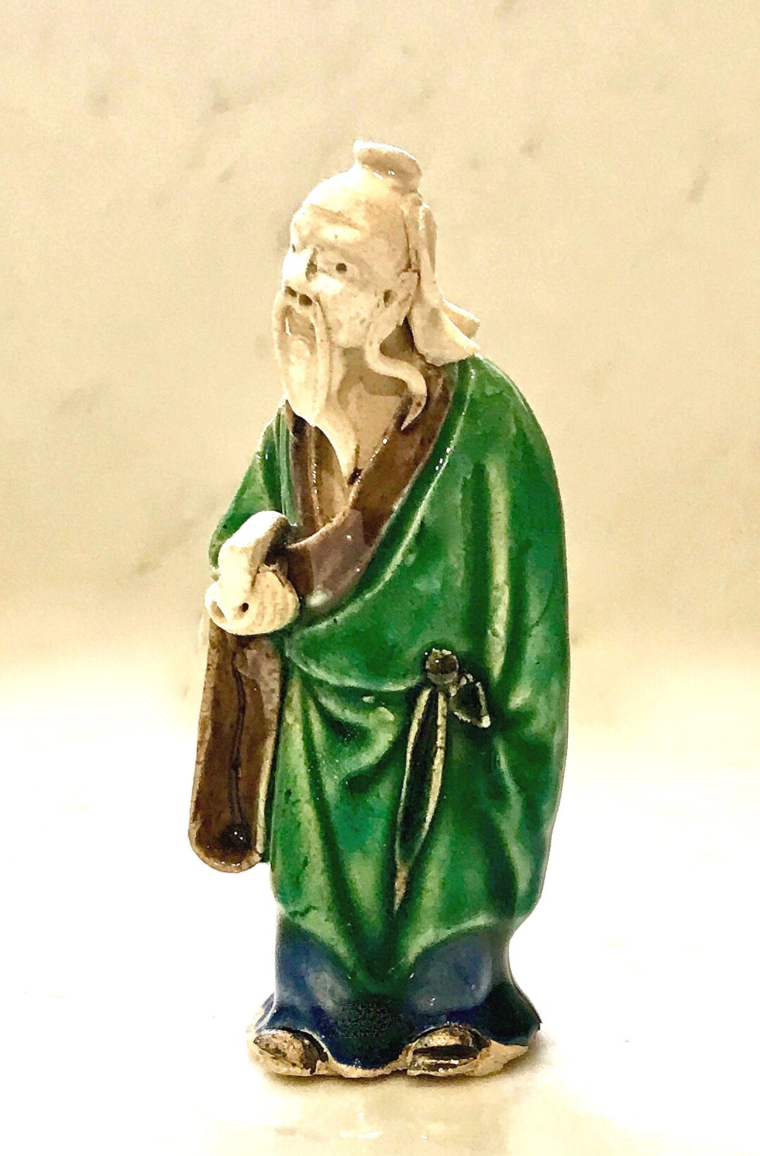 Antique Chinese Mud Man With Tablets - Etsy