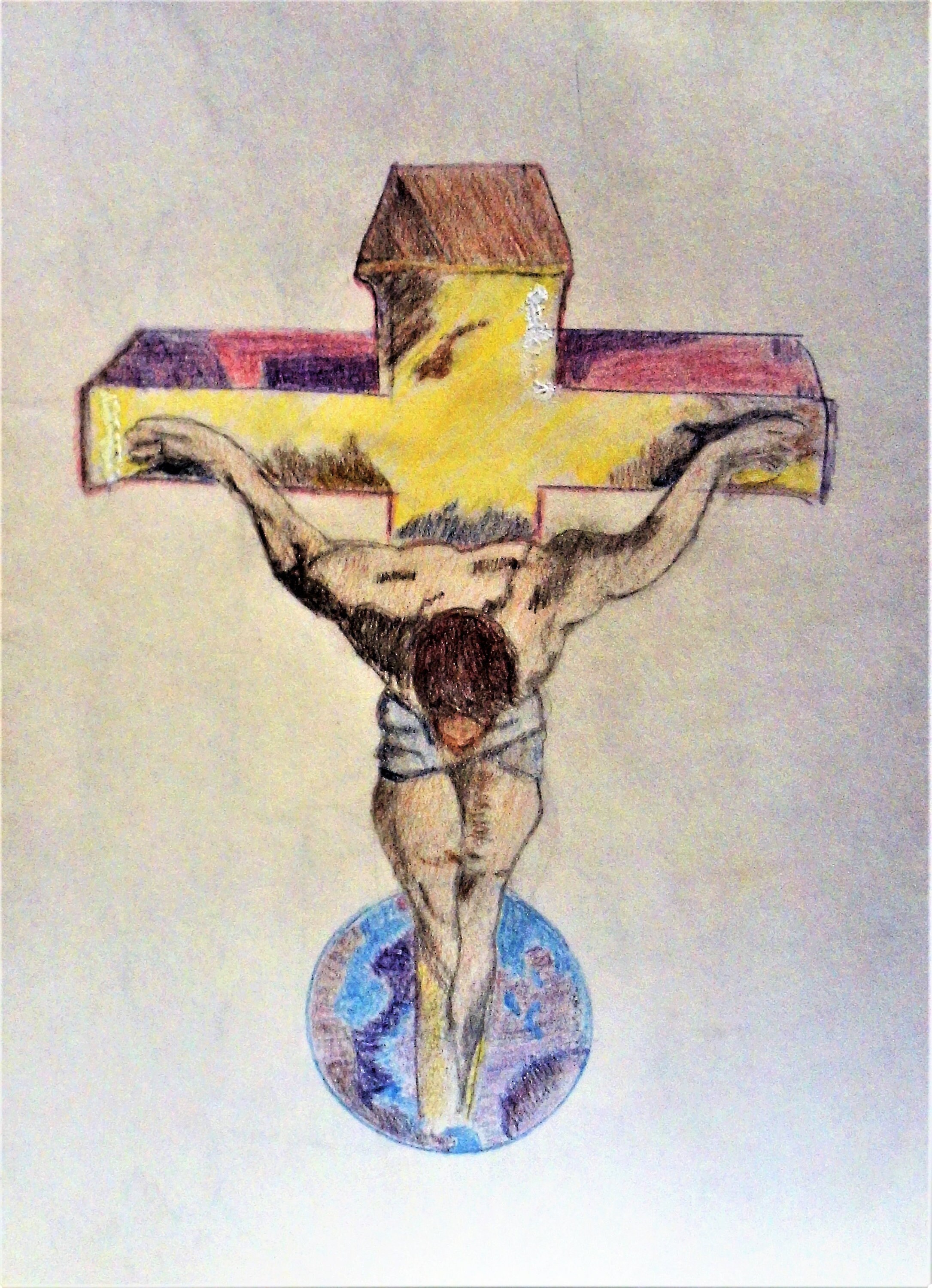 Portrait of Jesus Christ Hanging on A Cross to Save the World Earth ...