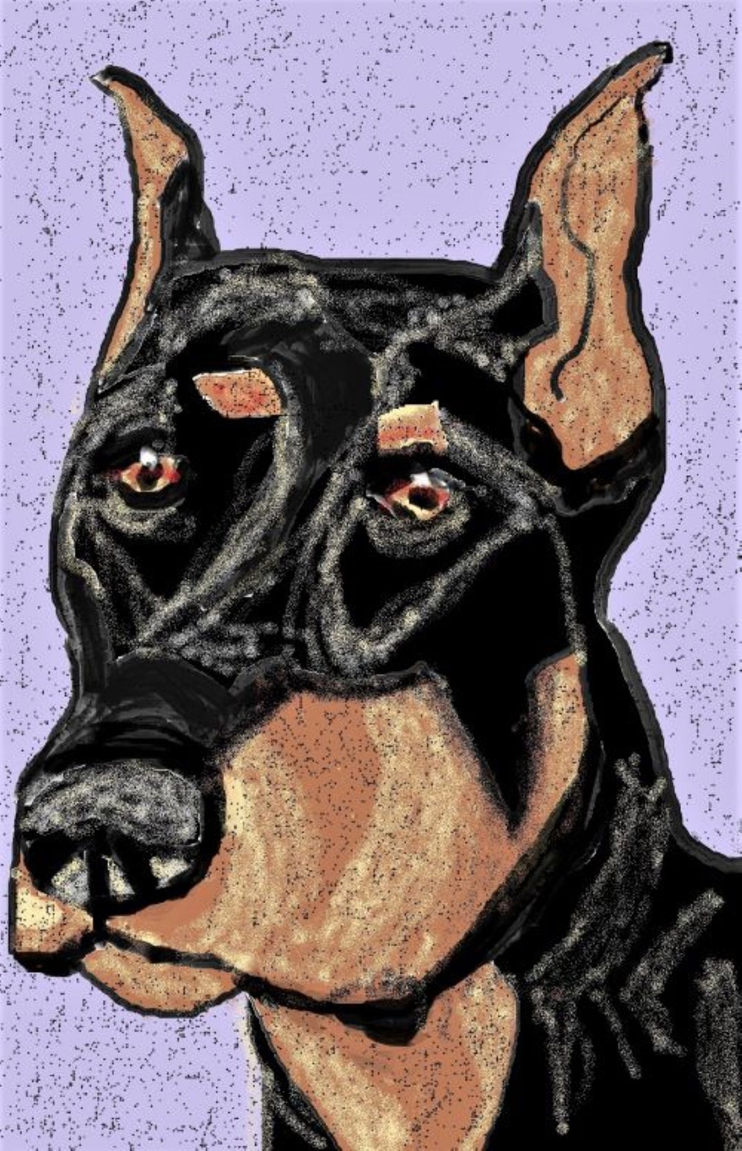 Doberman Pinscher Dobie Dog Canine Portrait Printable Digital Download ...