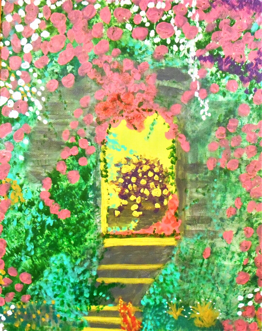 Neon Bright Multi-color Garden Atrium Greenhouse Plants Flowers Entry ...