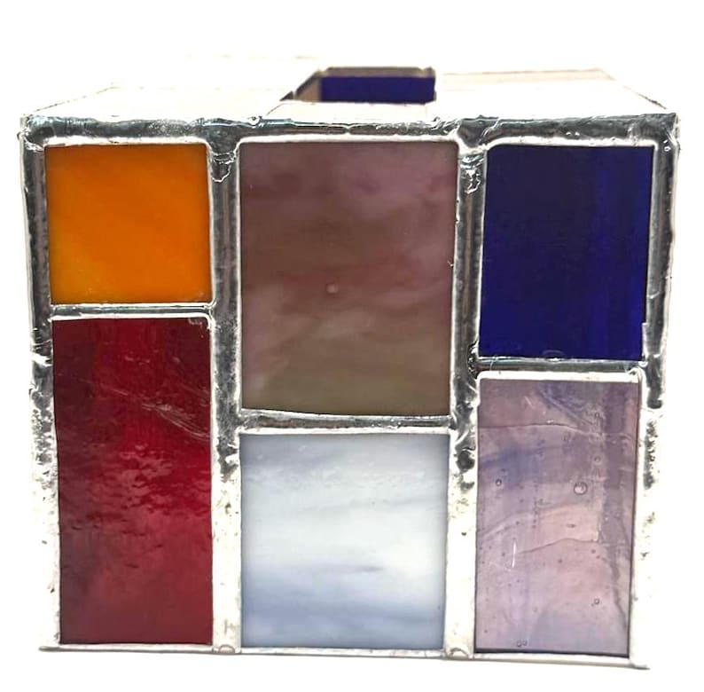 Hand-crafted Stained Glass Abstract Large Tissue Box 9x5x5 - Etsy UK
