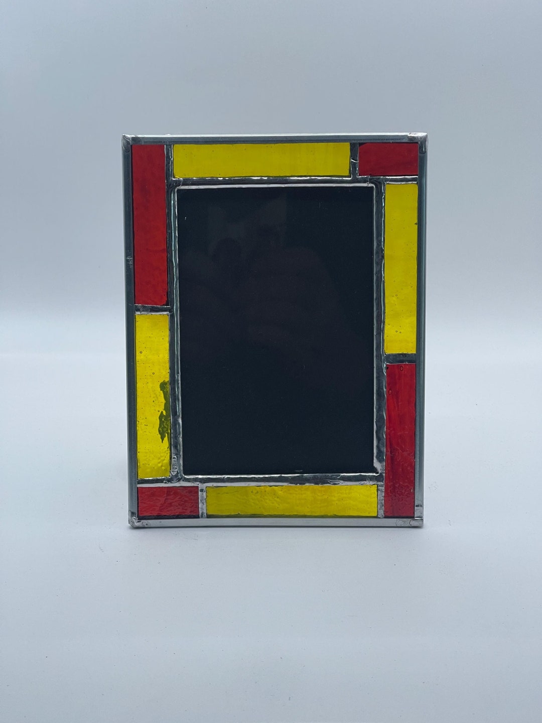 3.5x5 Handcrafted Red and Yellow Stained Glass Picture Frame - Etsy