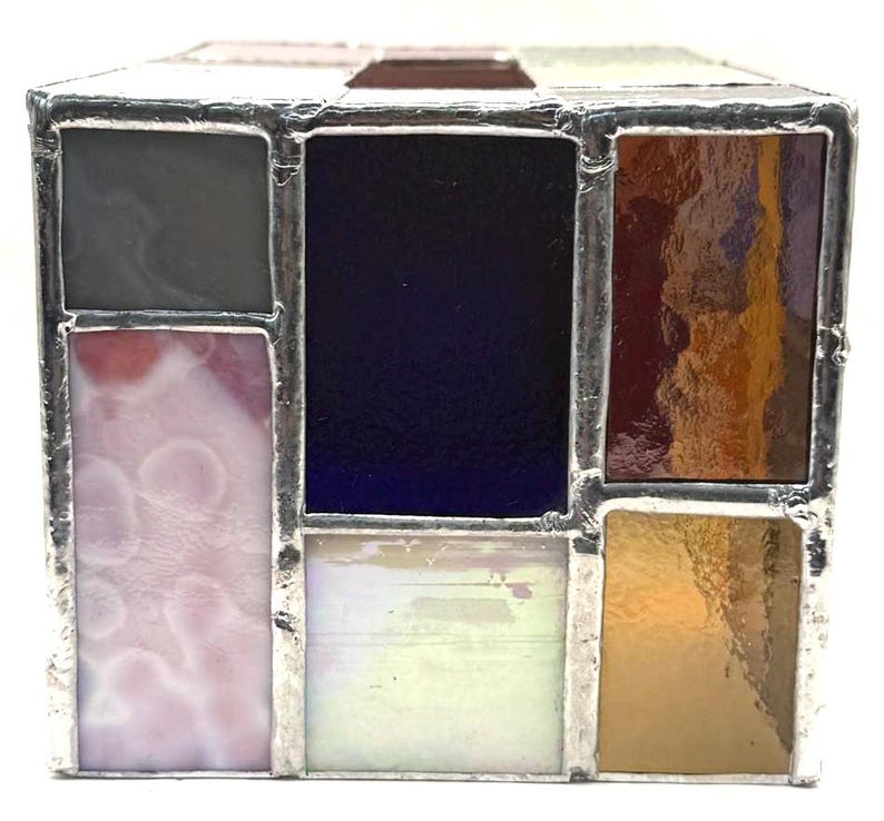 Hand-crafted Stained Glass Abstract Large Tissue Box 9x5x5 - Etsy UK