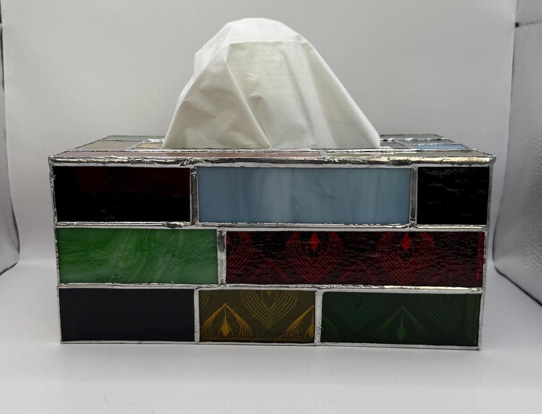 Handcrafted Stained Glass Abstract Large Tissue Box 9x5x5 - Etsy