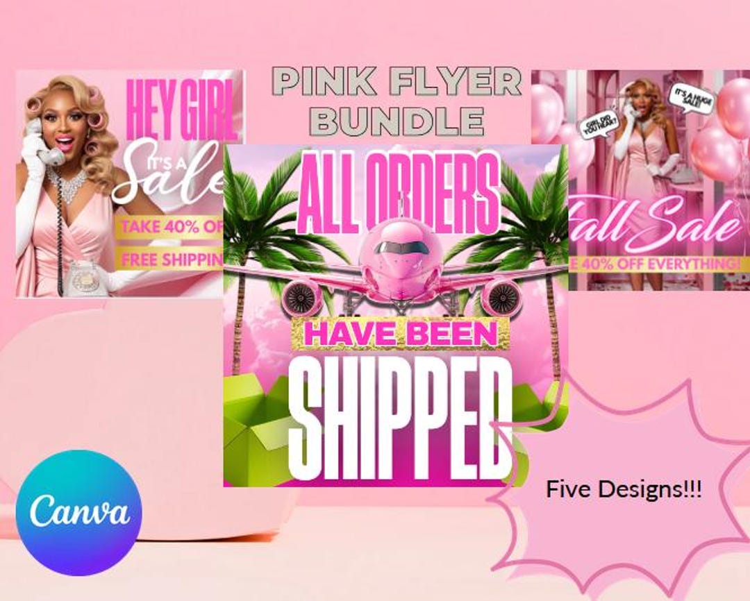 Pink Flyer Bundle Digital Download Business Marketing Material - Etsy