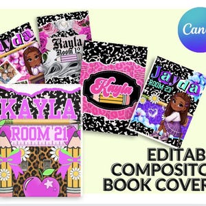 Editable Composition Book Cover | Back to School DIY Notebook Custom ...