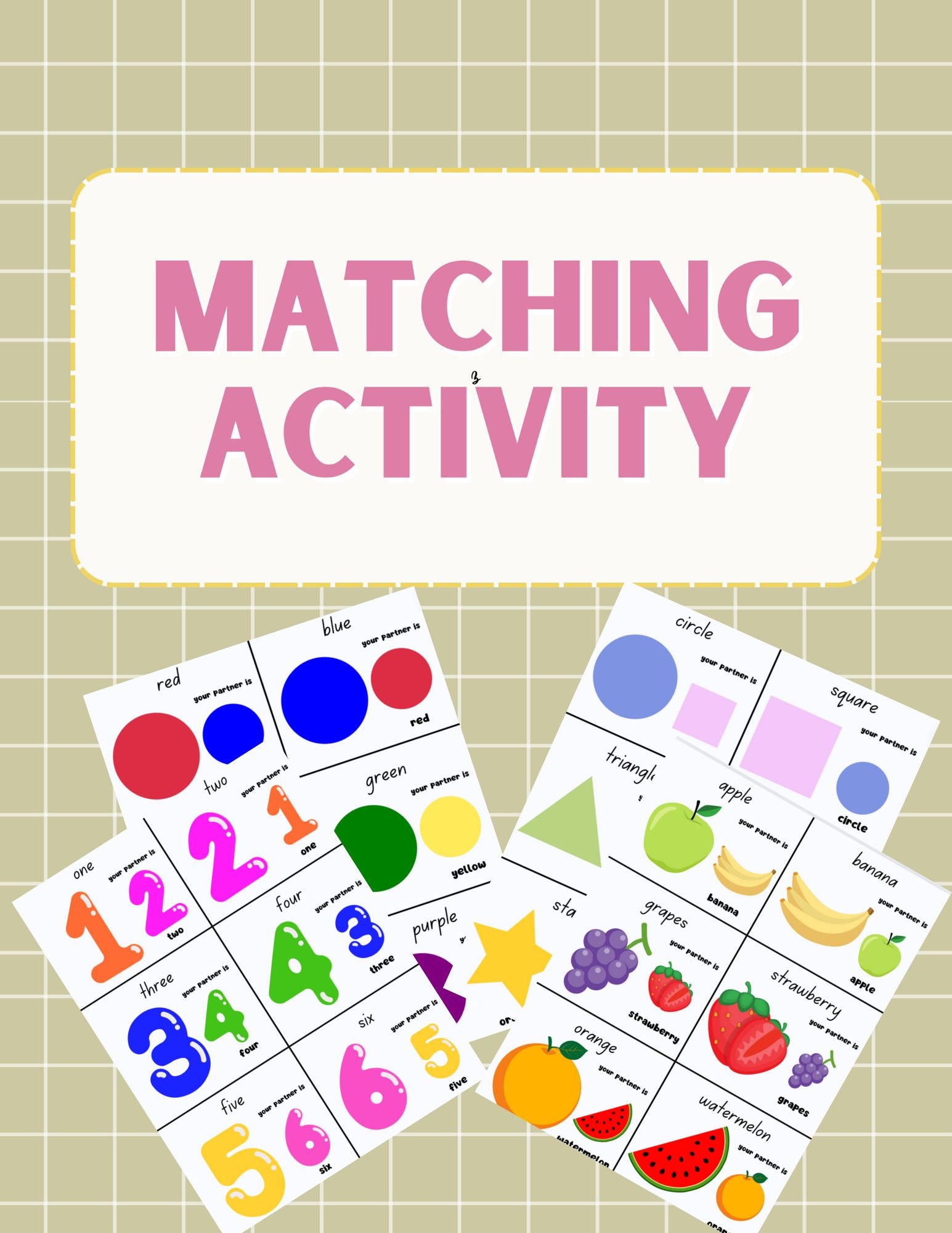 Classroom Matching Activity, School Theme Kids Activity, Printable ...