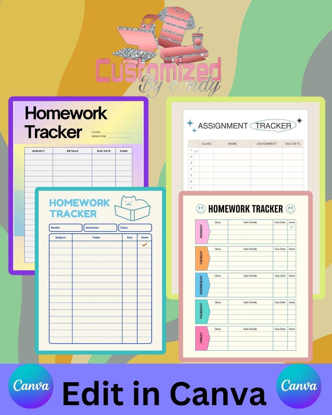 Homework Tracker| Canva Editable | Printable Signs | Teacher Supplies ...
