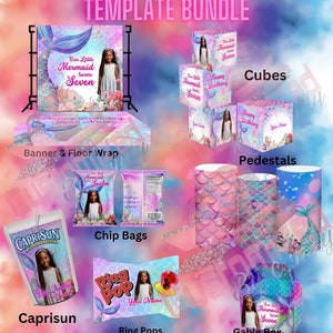 Mermaid Party Templates: DIY Party Decor Bundle (digital Download) - Etsy