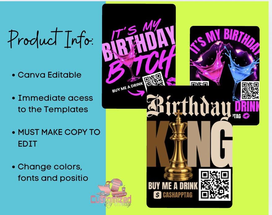 Custom Birthday Cashapp Tag Template – Easy & Fun Gifting Idea | Shirt ...