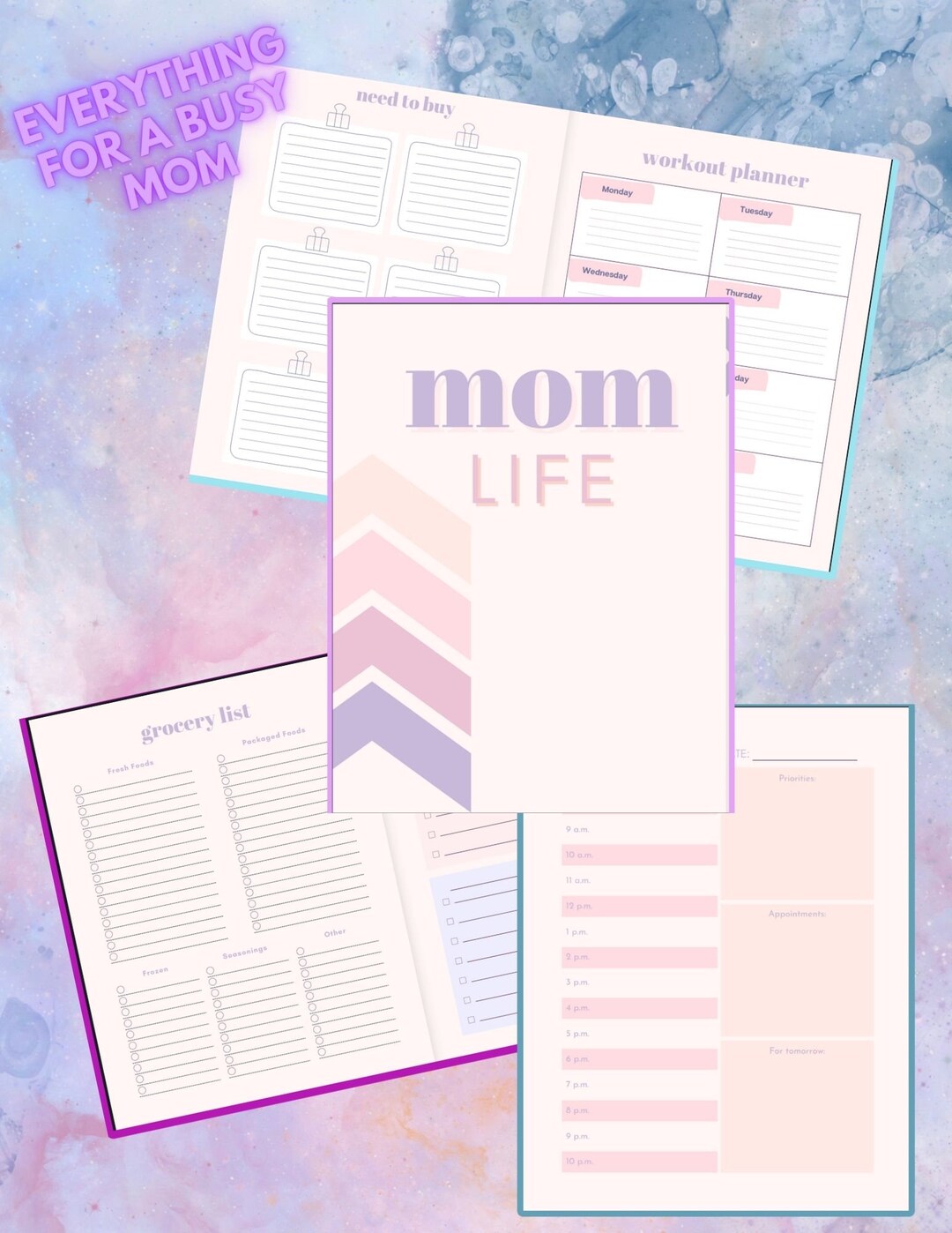 Busy Mom Journal Planner Printable , Weekly Planner, Minimal Daily ...