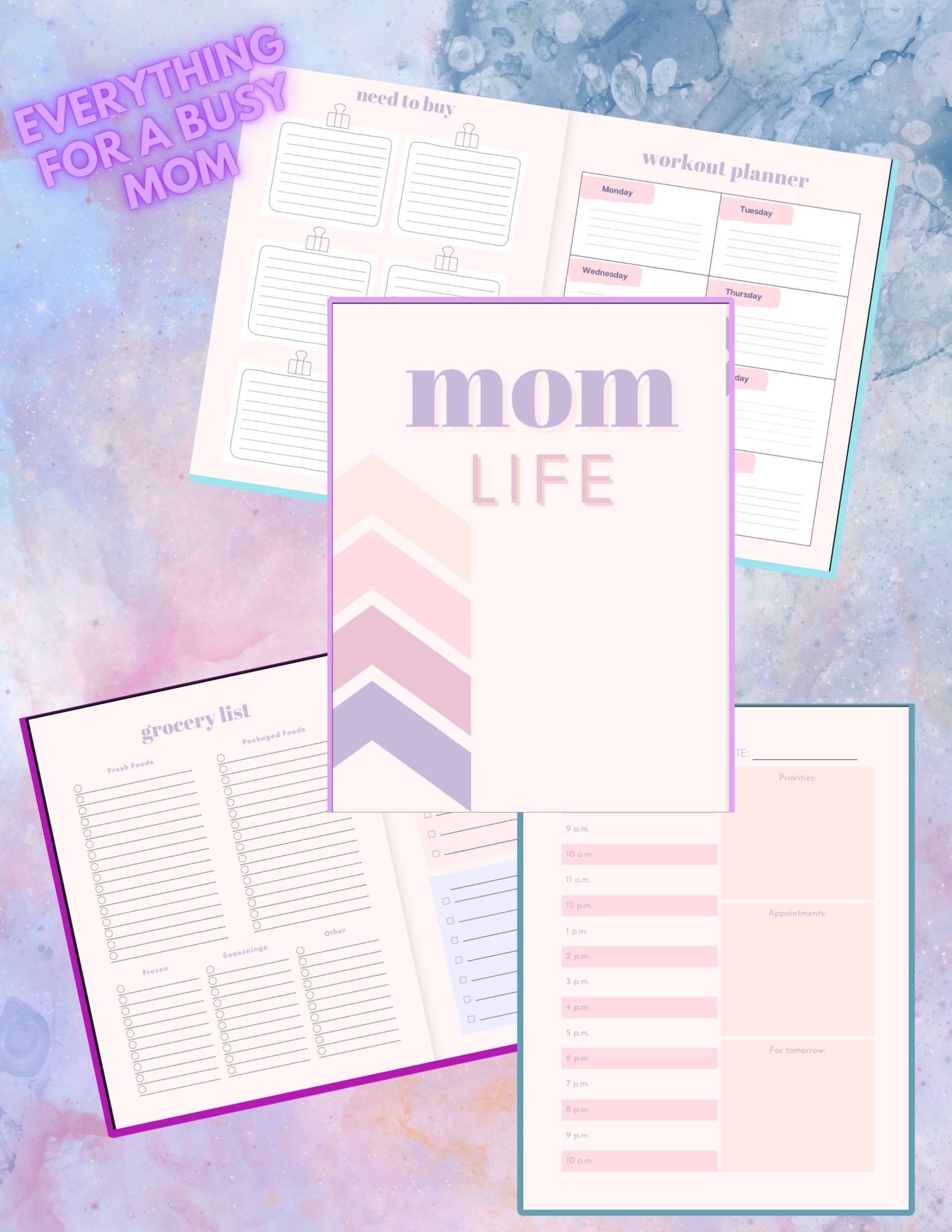 Busy Mom Journal Planner Printable , Weekly Planner, Minimal Daily ...