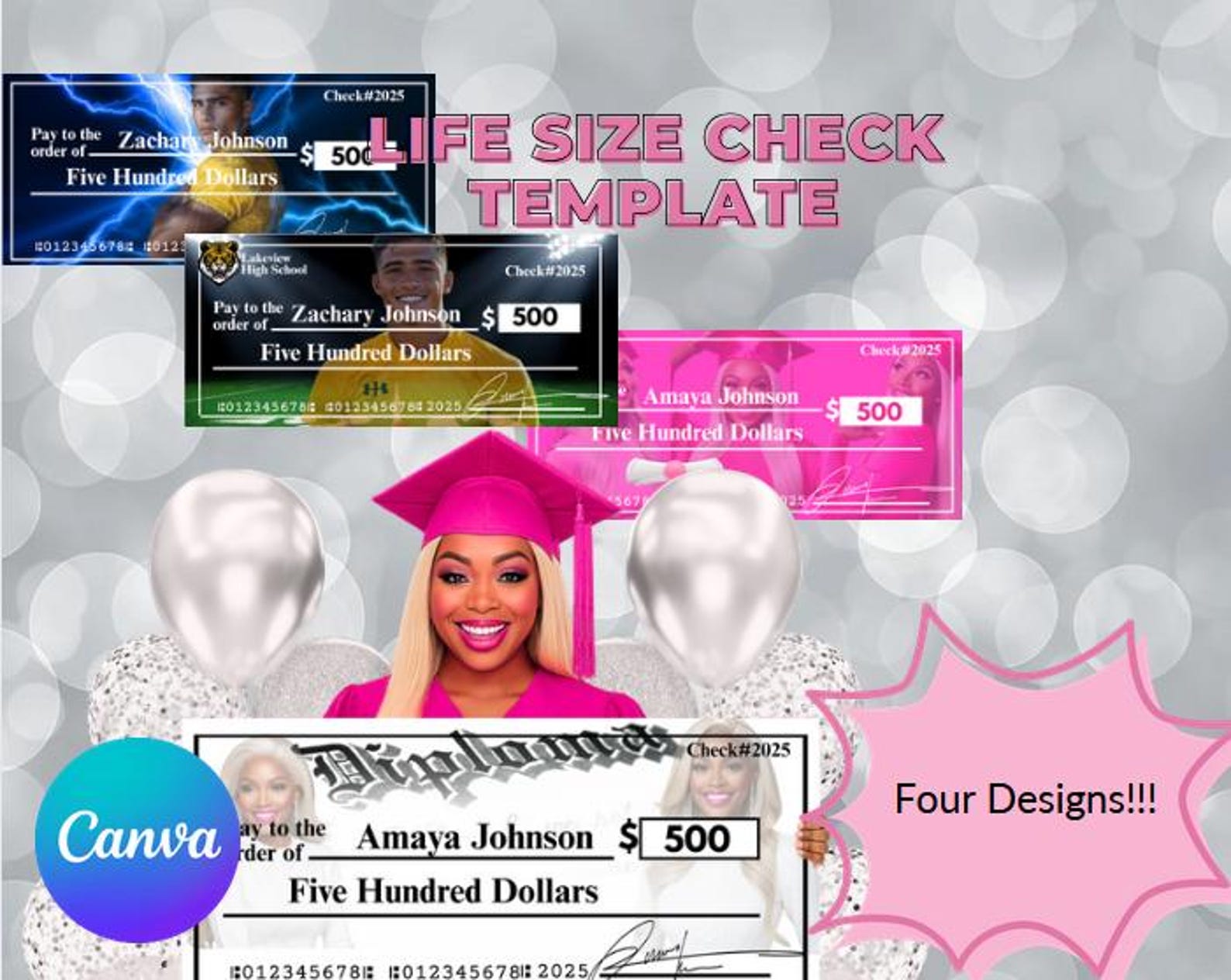 Life Size Check Template Digital Download - Etsy