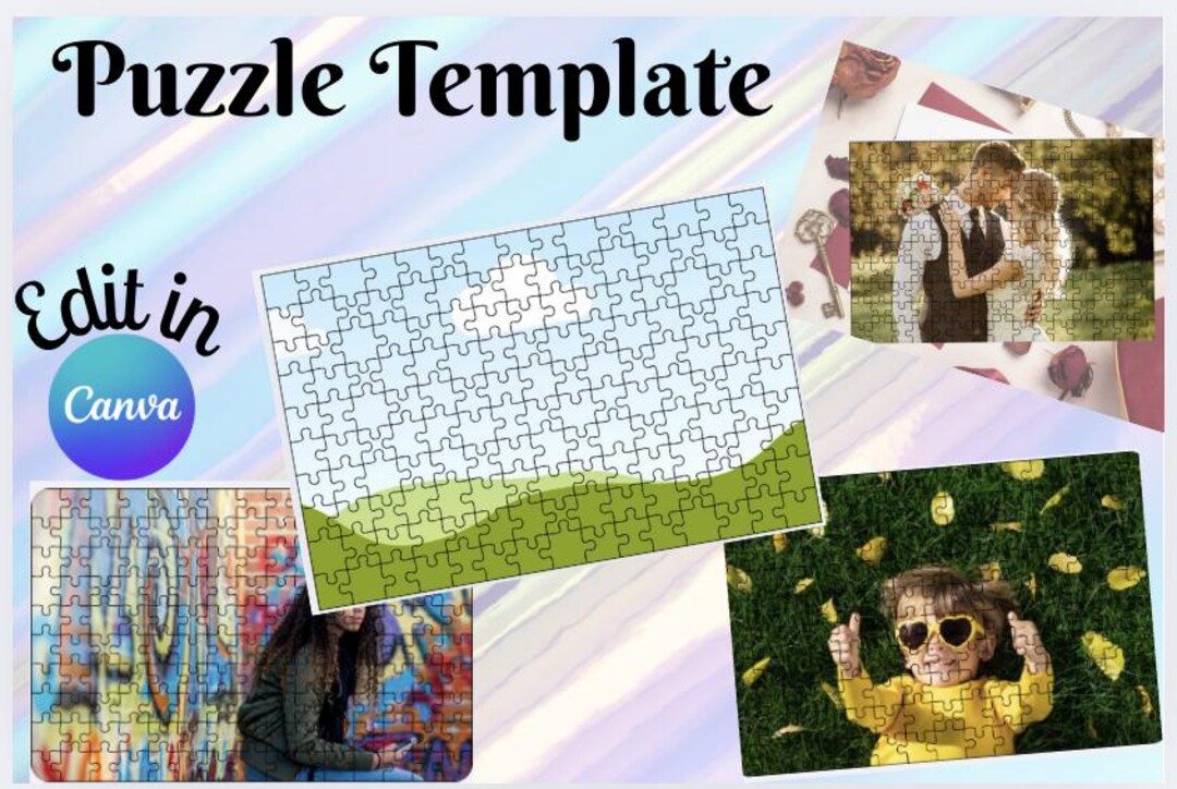 Jigsaw Puzzle Canva Frame Template: Editable Printable (digital ...