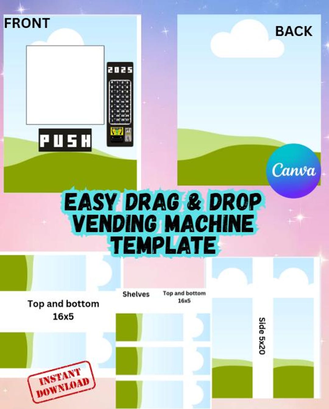 Vending Machine Drag and Drop Template: Editable in Canva - Etsy