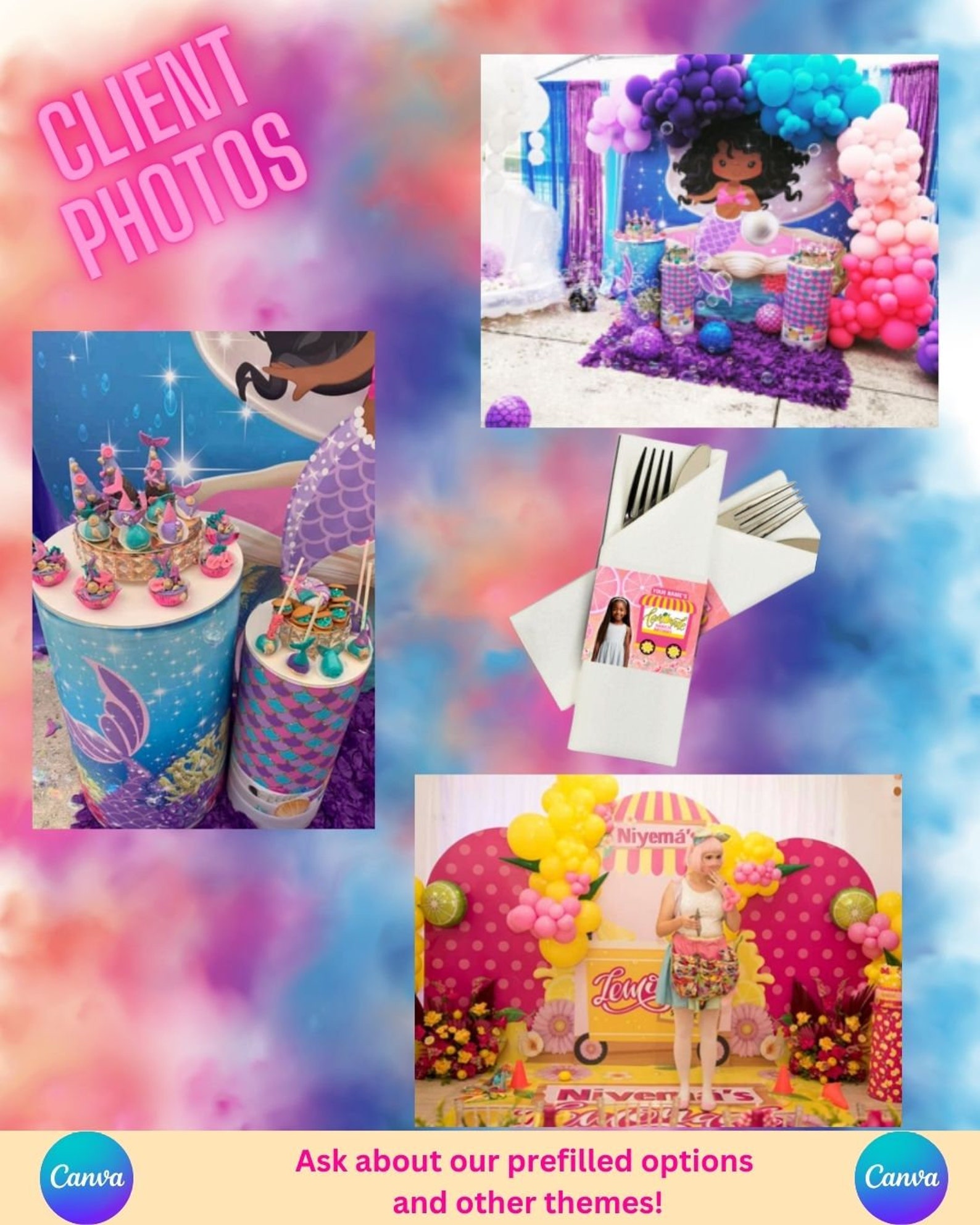 MERMAID PARTY Templates: Chip Bags, Caprisun, Banners & Floor Wraps ...