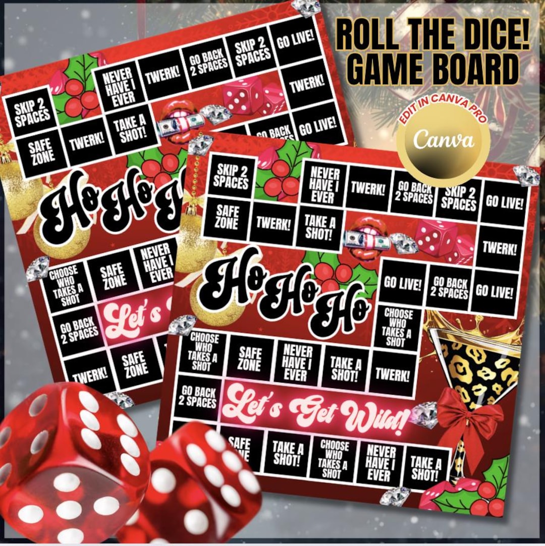 Christmas Game Board Red Template for Printing | Instant Digital Access ...
