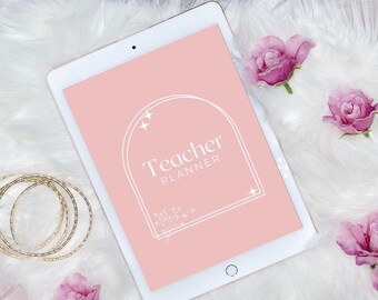 Minimalist Teal Floral All-in-one Teacher Digital Planner - Etsy