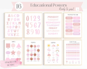 Set of 7 Educational Posters, Classroom Decor, Homeschool Prints ...