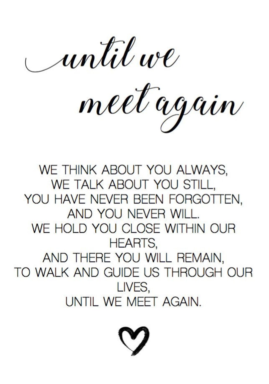 Until We Meet Again Wedding Sign - Etsy