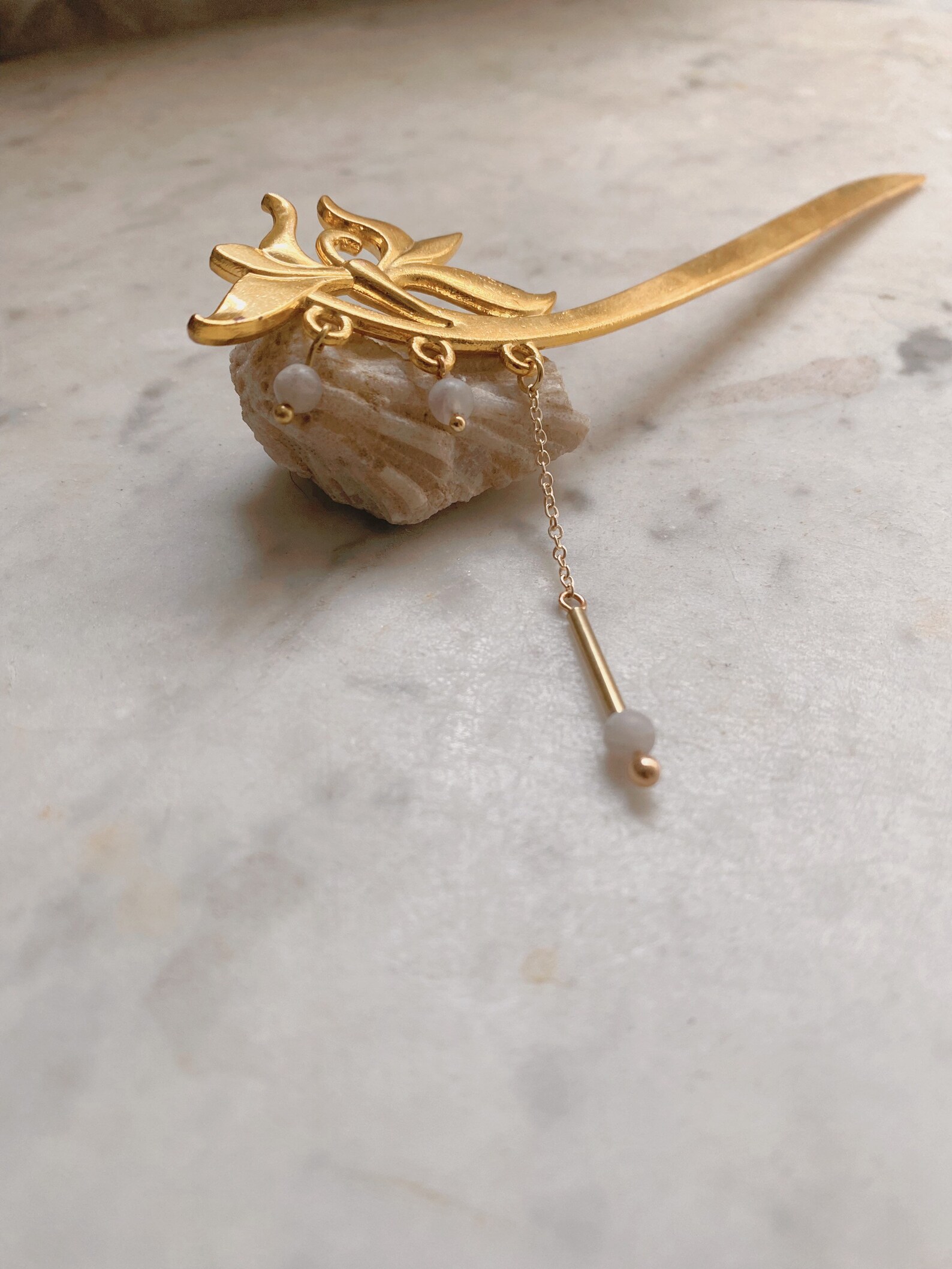 Orchid & Lilac Jade Hair Stick/ Hair Pick / Hair Accessories/ Hair ...