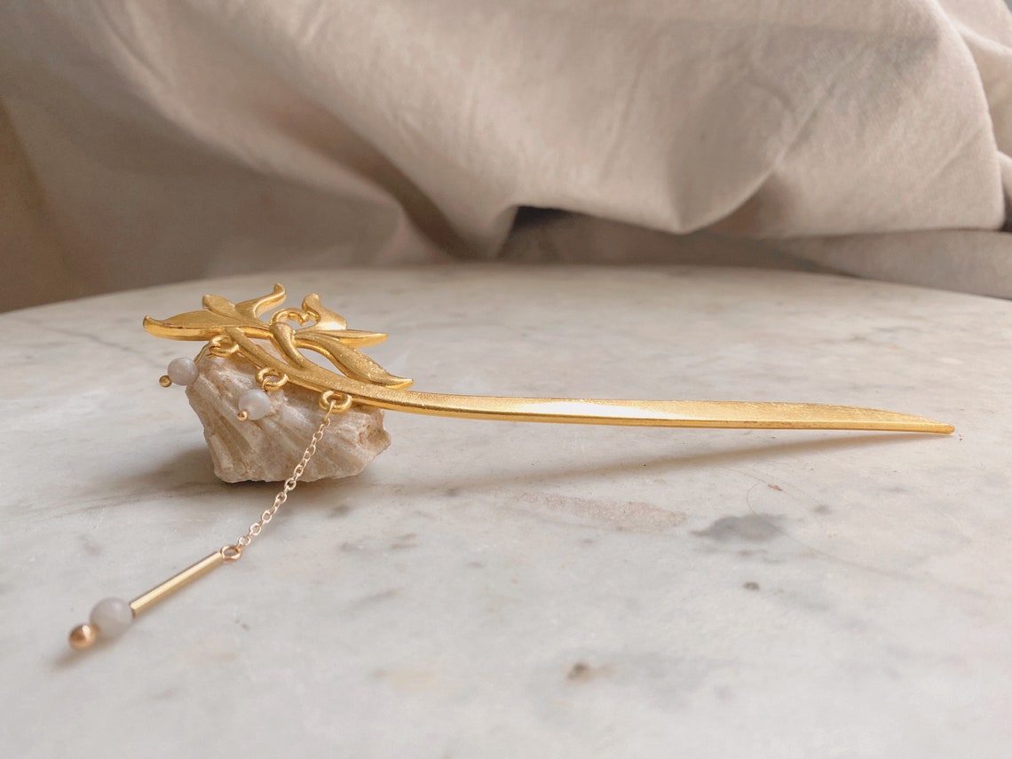 Orchid & Lilac Jade Hair Stick/ Hair Pick / Hair Accessories/ Hair ...