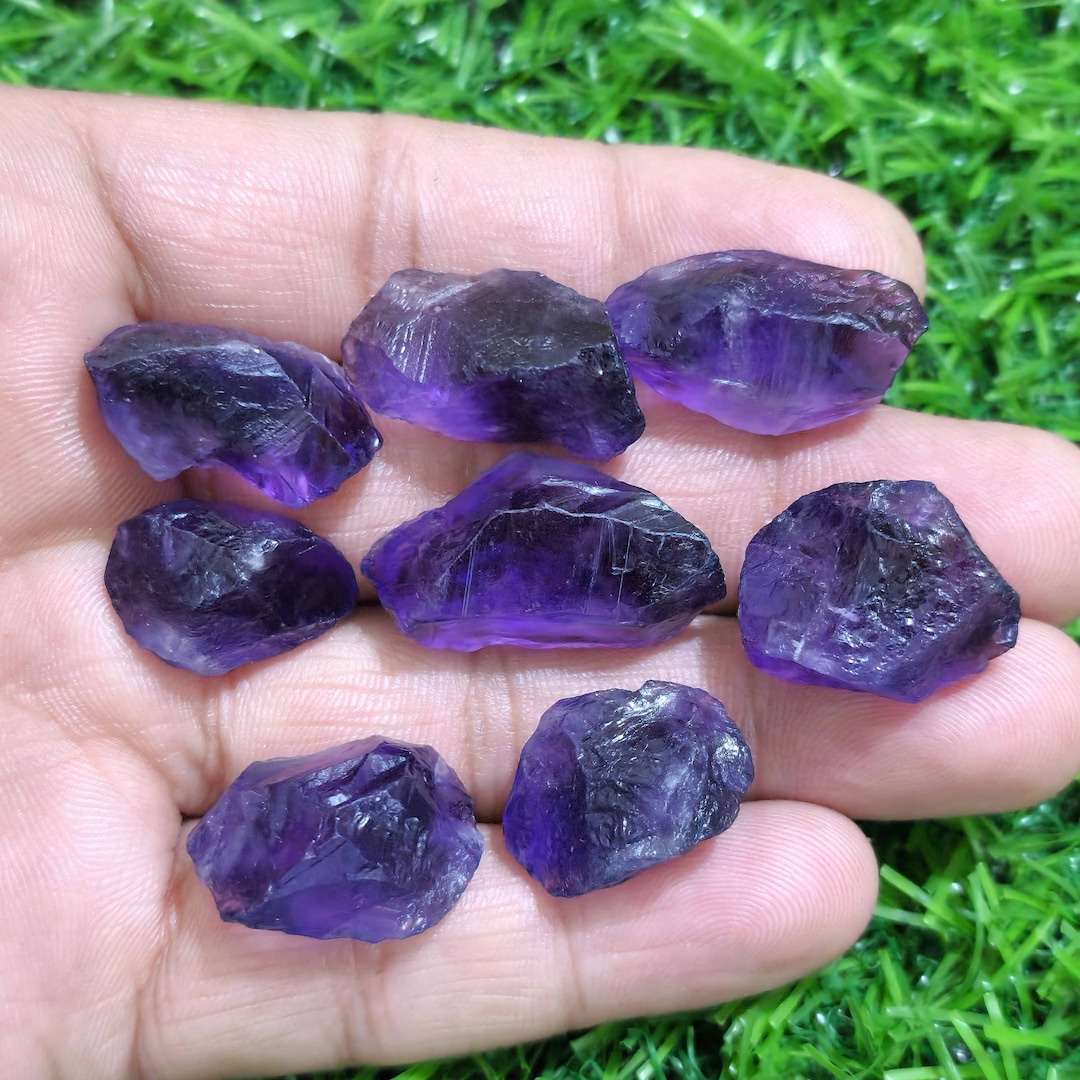 Rough Purple Amethyst Gemstones: Raw Crystals for Jewelry Making (8 ...