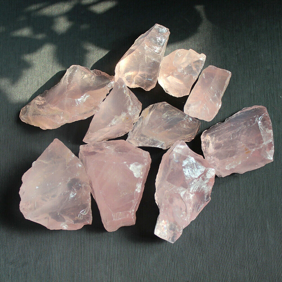 5 Pieces Rose Quartz Raw,size 25-30 MM Natural Rose Quartz Gemstone ...