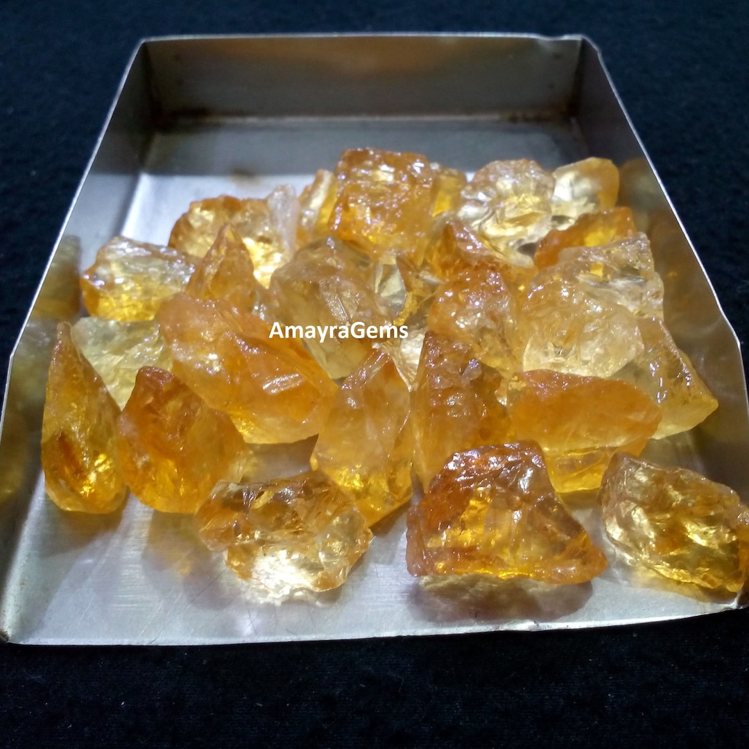 10 Raw Citrine Gemstone Clusters: Yellow Healing Crystals (16-20 MM) - Etsy