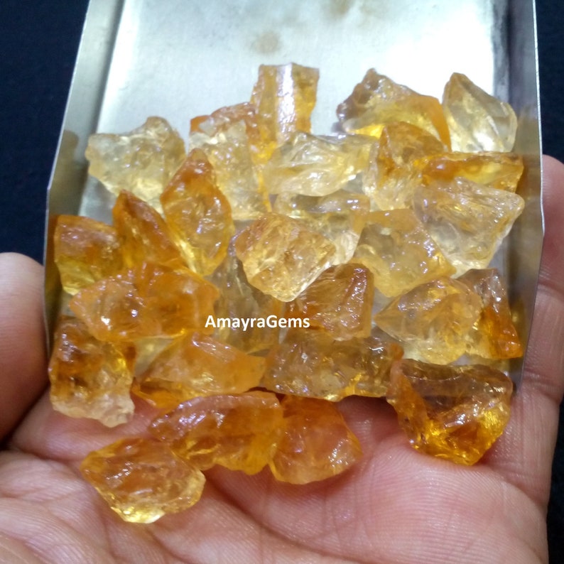 10 Raw Citrine Gemstone Clusters: Yellow Healing Crystals (16-20 MM) - Etsy