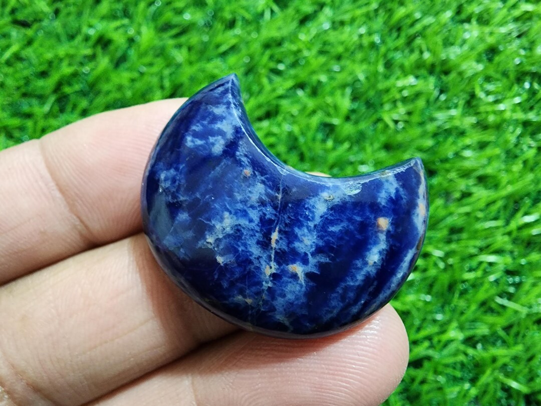 Blue Sodalite Moon Cabochon • Polished Gemstone for Jewelry - Etsy