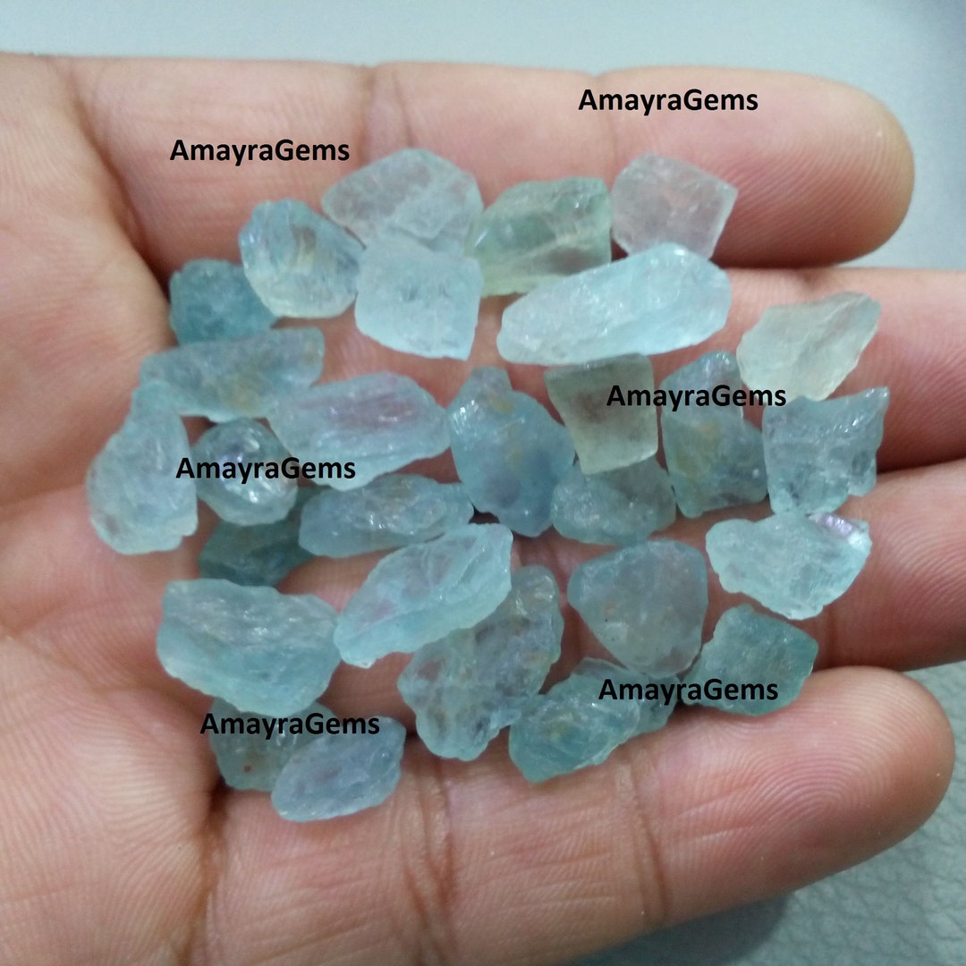 20 AAA Raw Aquamarine Gemstones: Loose Rough Aqua Stones (8-12 MM) - Etsy