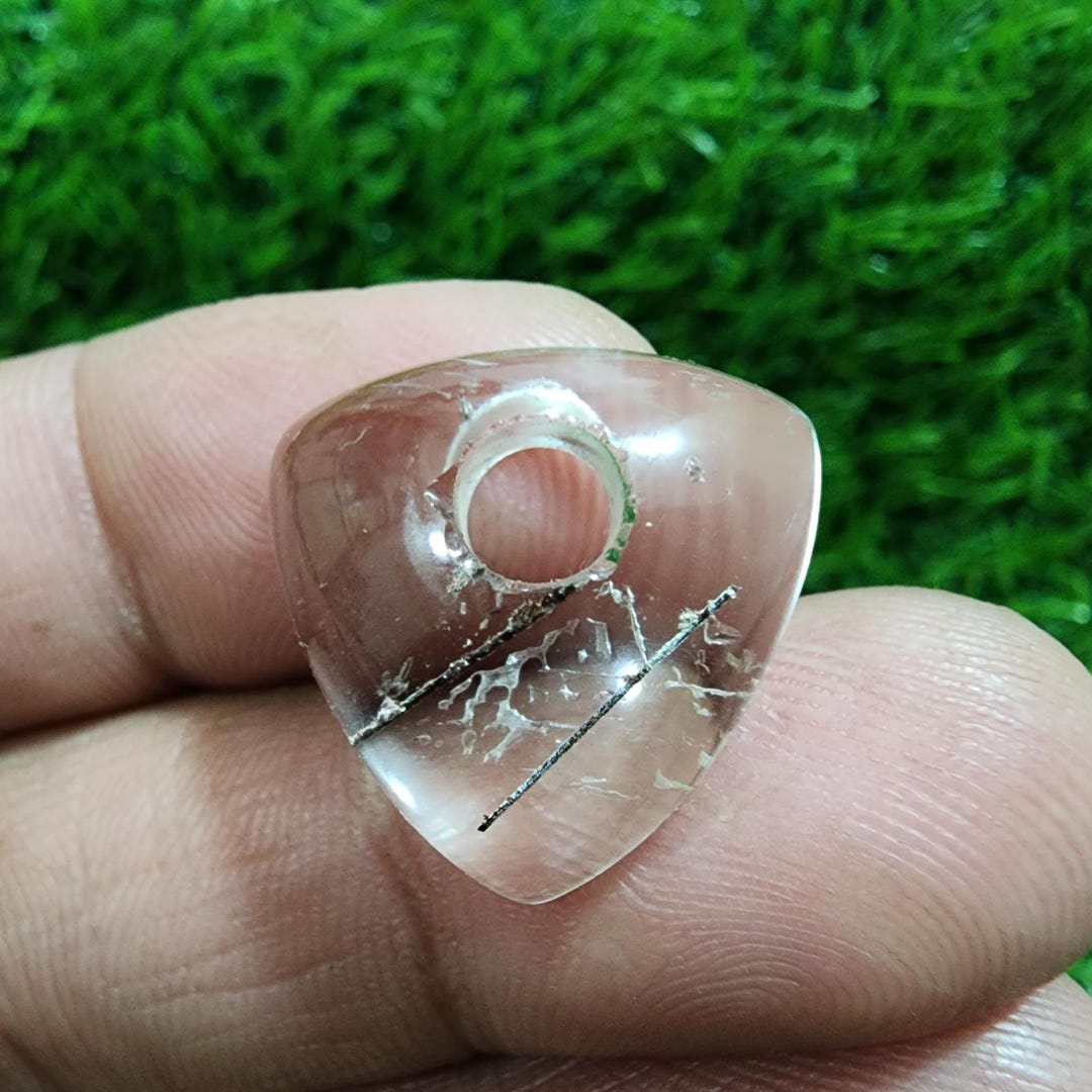 20 Ct Natural Black Rutilated Quartz – Transparent Trillion Gem for ...