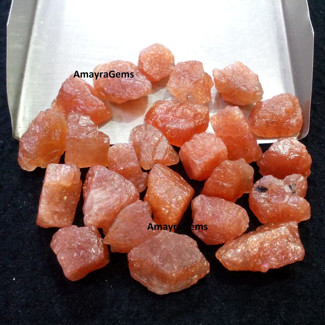 10 Piece Raw Sunstone Gemstone: Natural Rough Crystals (14-16 MM) - Etsy