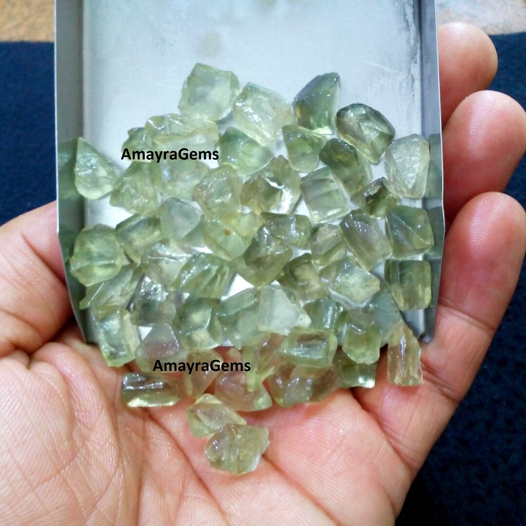 10 AAA Green Amethyst Raw Pieces: Natural Rough Gemstones (8-10 MM) - Etsy
