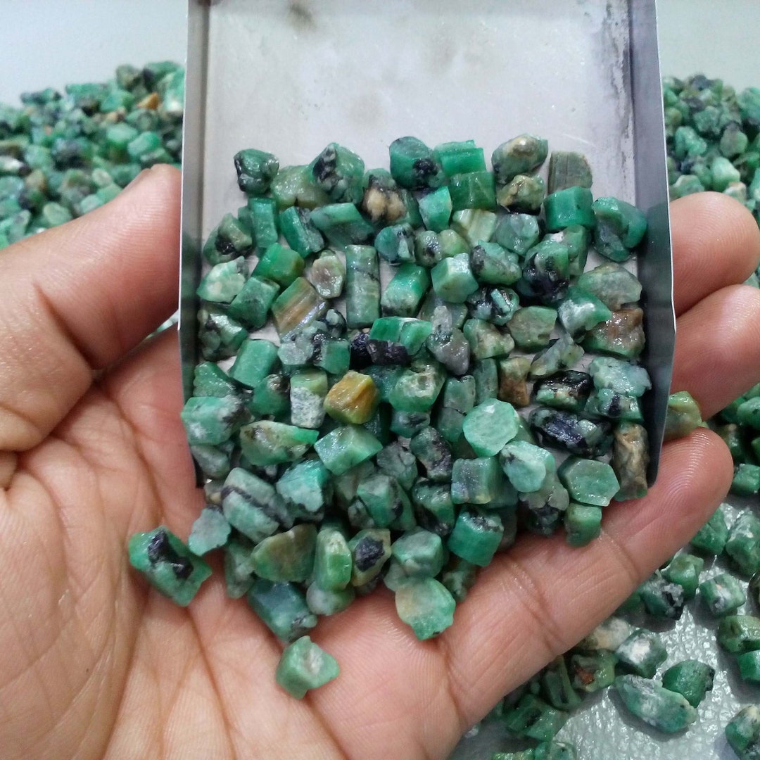 Natural Emerald 8-10 MM Rough,25 Pieces Green Emerald Rough,gemstone ...