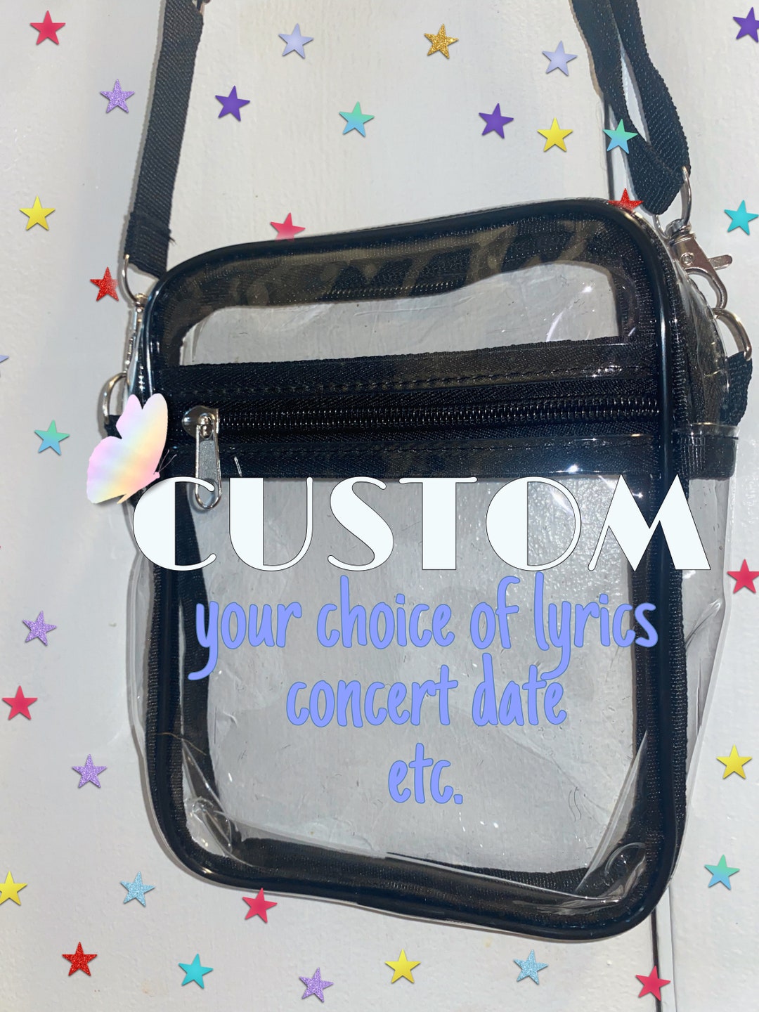 Custom Clear Stadium Approved Tour Bag // Your Choice Lyrics Concert ...