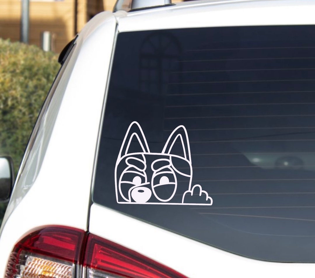 Muffin Middle Finger Blue Dog Vinyl Decal Vinyl Car Decal Car Sticker ...