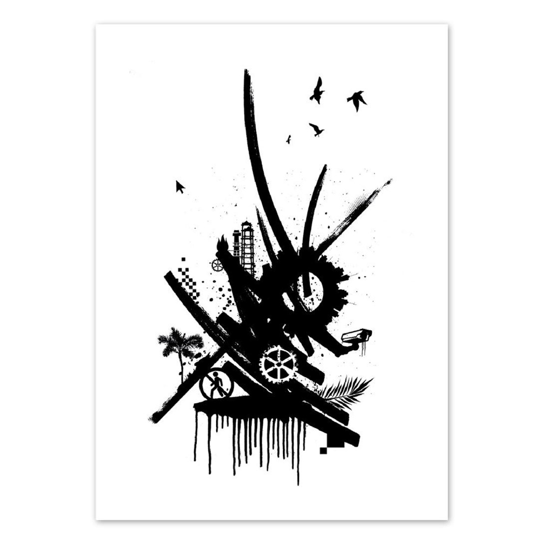 Street Art Style Postcard Modern Card With Abstract Graffiti ...