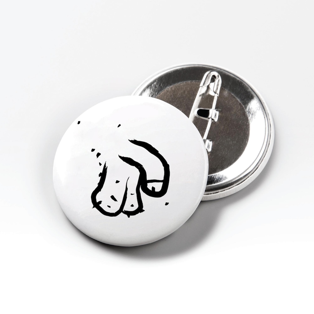 Huge, Potent Testicles Button | Funny, Drawn Penis Pin to Attach ...