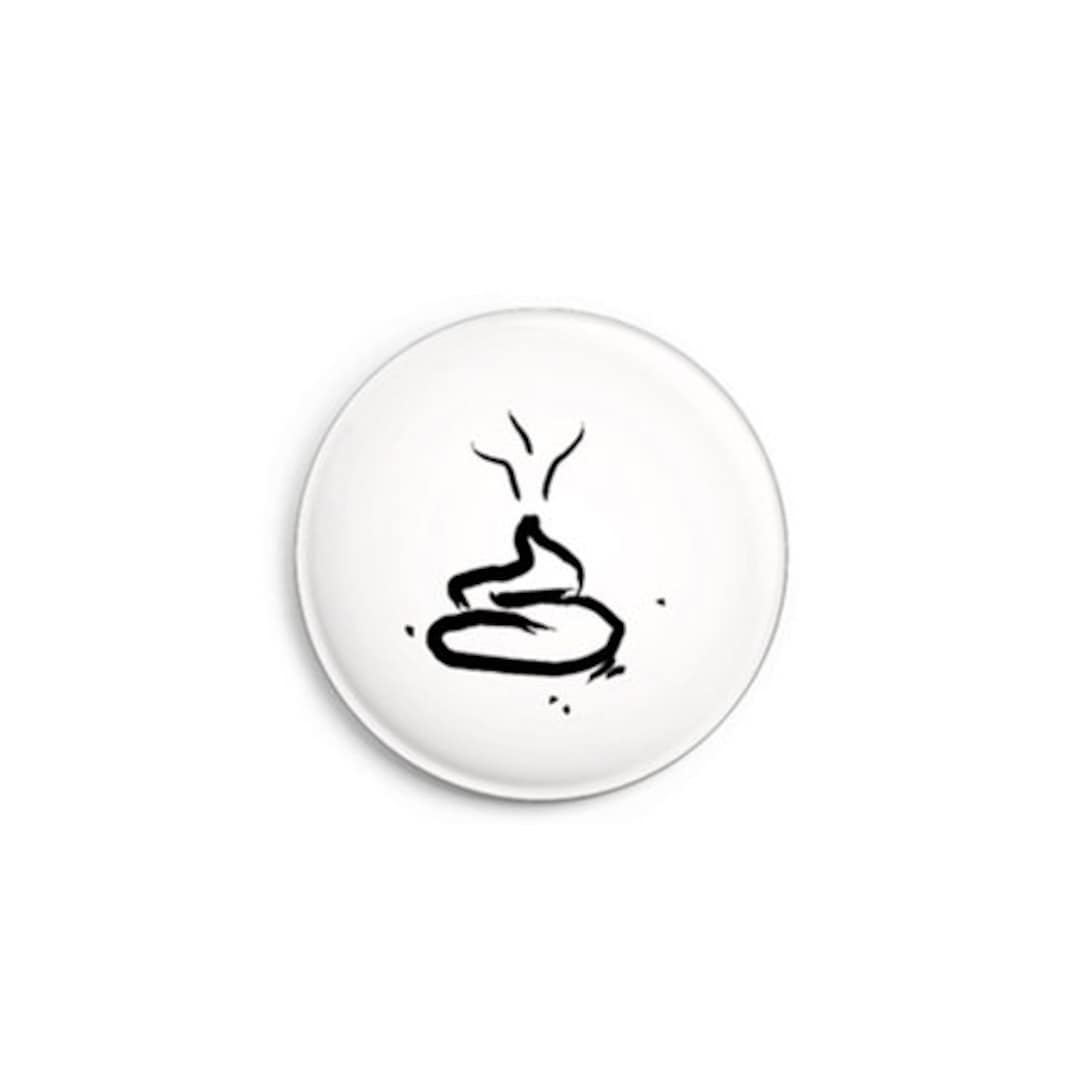 Shit Button | Drawn Poop Pin With Safety Pin | Mini Gift for Parties ...