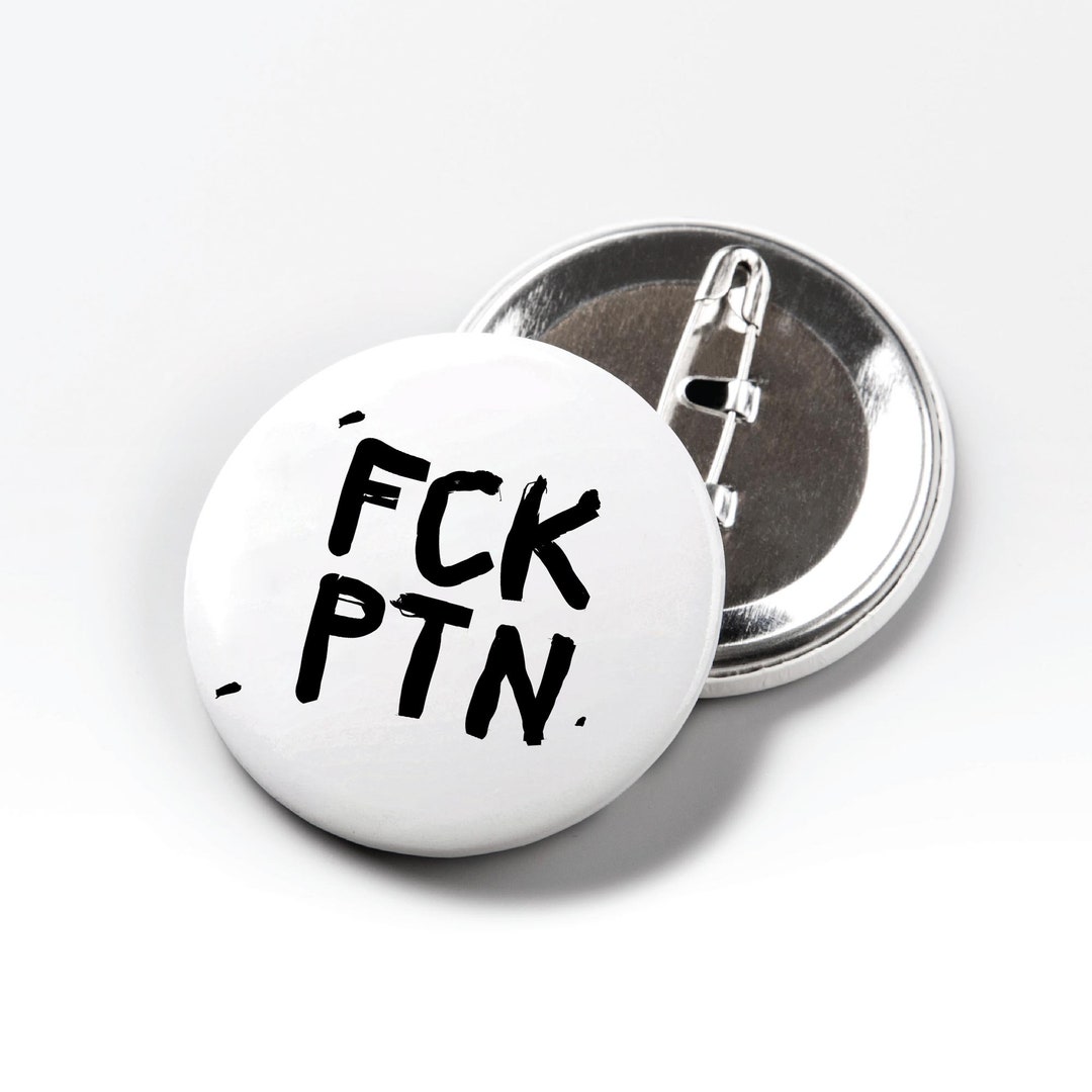 FCK PTN Button Drawn Anti War Pin With Safety Pin Mini Gift for ...