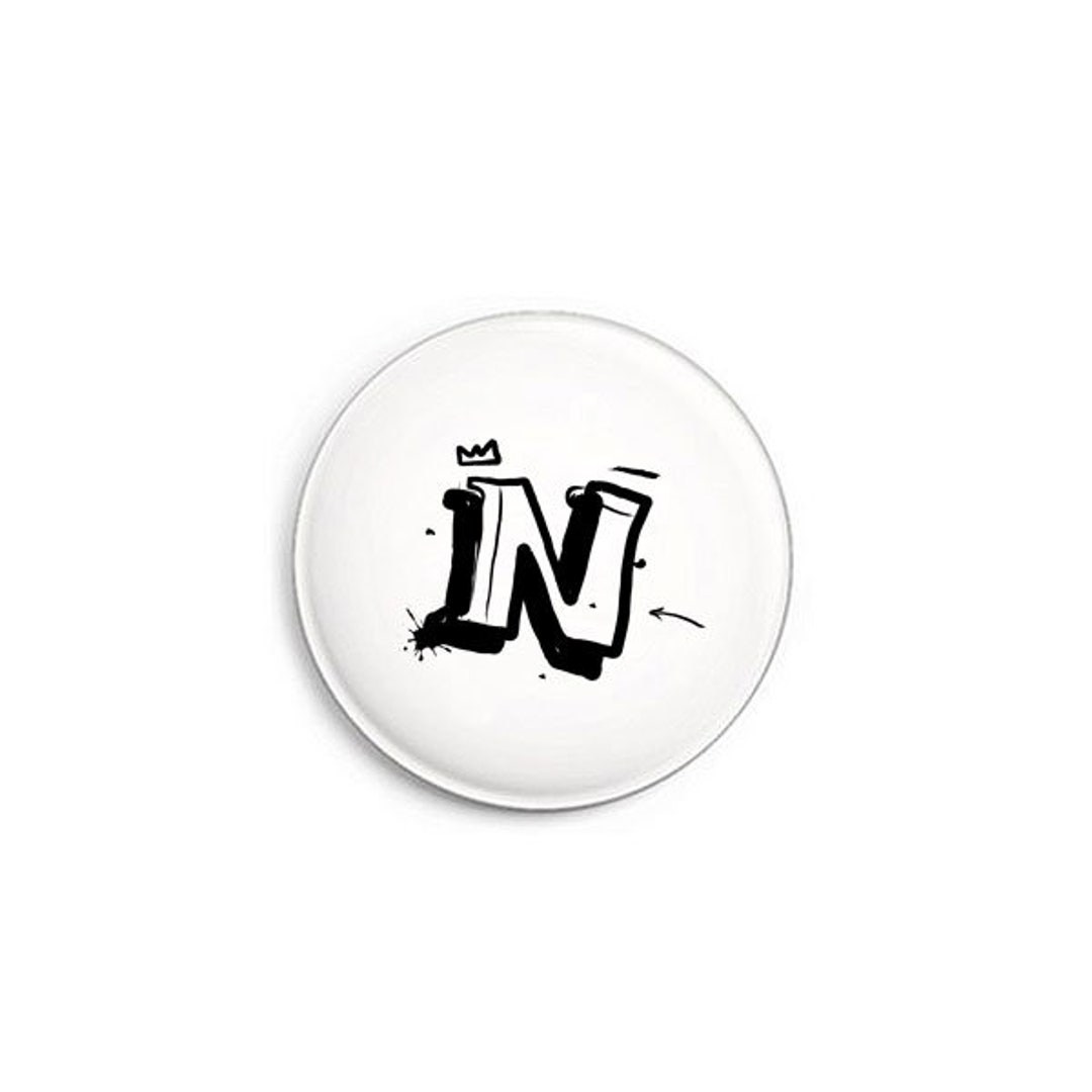 Graffiti Letter N Button | Street Art Pin With Safety Pin for Name Day ...