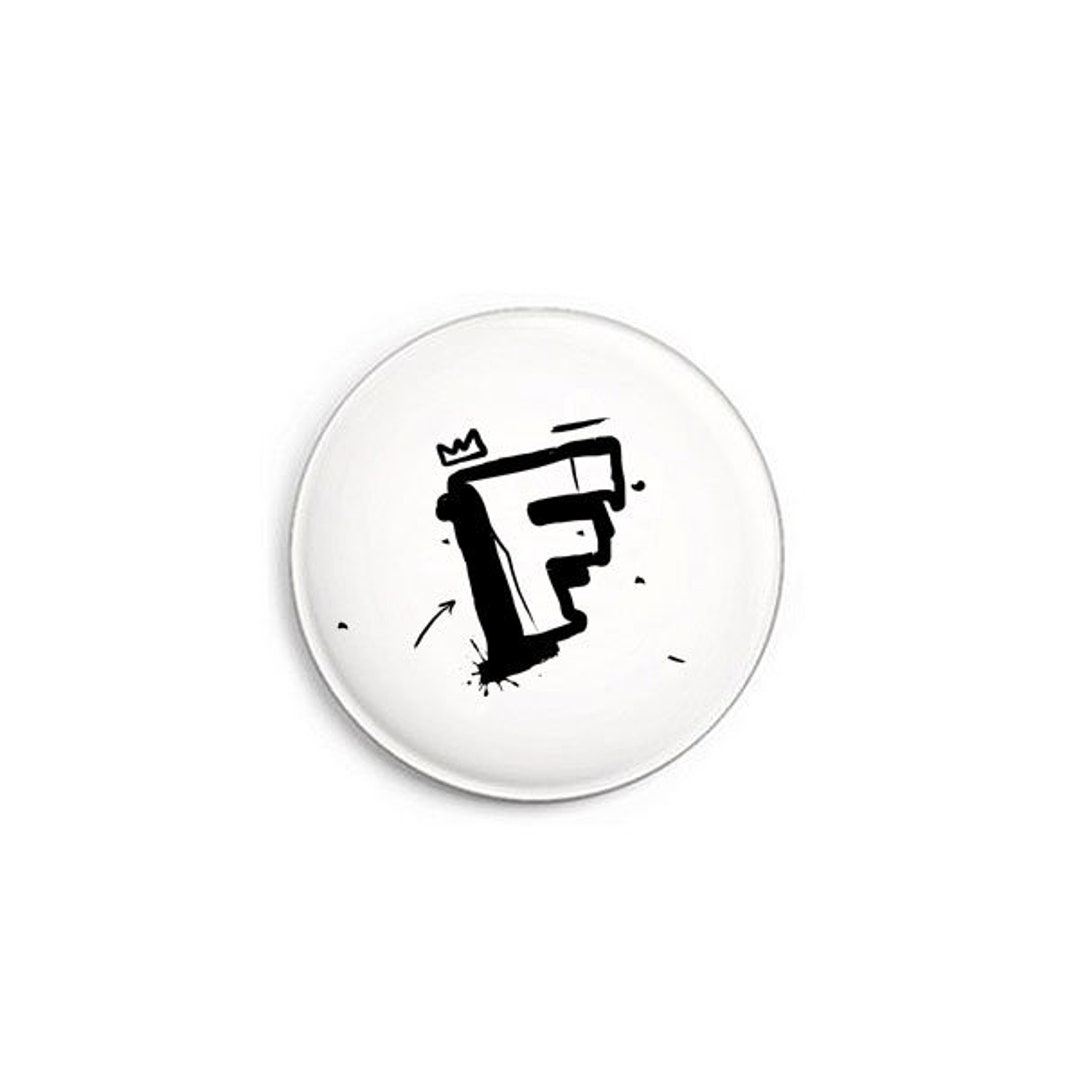 Graffiti Letter F Button | Street Art Pin With Safety Pin for Name Day ...