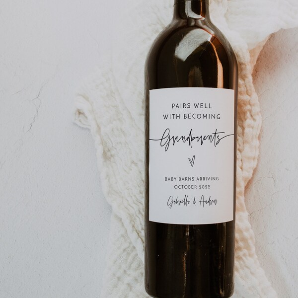 Pregnancy Wine Label Template - Etsy