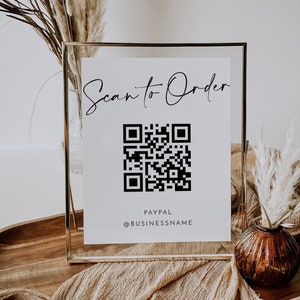 QR Code Sign Printable, Scan to Order Sign Template, QR Code Printable ...
