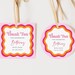 Wavy Border Favor Tag Template, Hot Pink Wave Bridal Shower Gift Tags ...