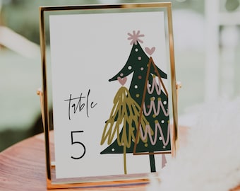 Christmas Table Numbers Template - Etsy