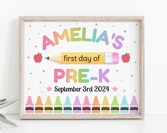 First Day of Reception Sign, Rainbow Reception Sign, Editable Template ...